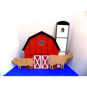 Country Barn Wall Art | Accents | New Pig Cow Red Barn Country Wall Art ...